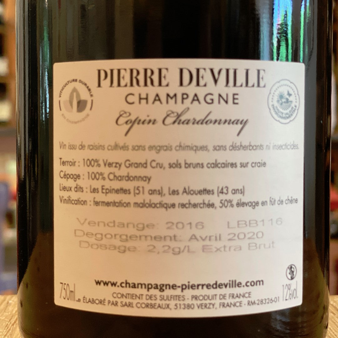 Champagne "Copin Chardonnay" Blanc de Blancs - Pierre Deville - Il ...